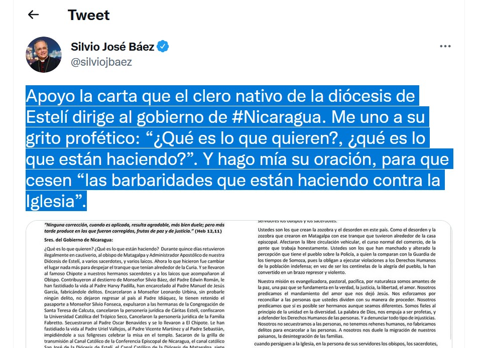 Clero de diócesis de Estelí se va lanza en ristre contra régimen Ortega ...