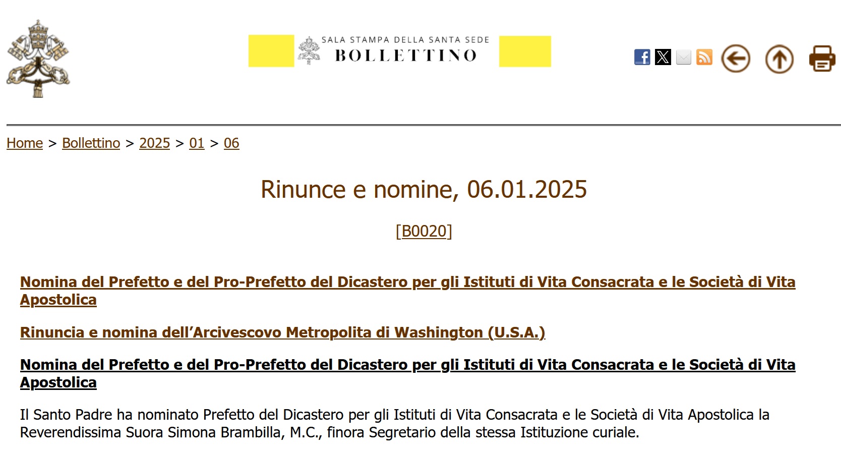 Hna. Simone Brambilla, nuevo Prefecto del dicasterio para religiosos | Gaudium Press Español